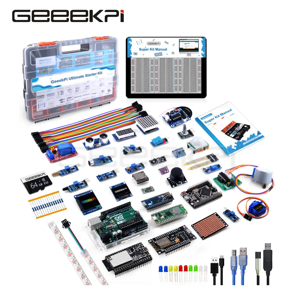 GeeekPi Ultimate Starter Kit Includes Raspberry Pi Pico, Arduino UNO, Arduino Mega2560, ESP32 ...