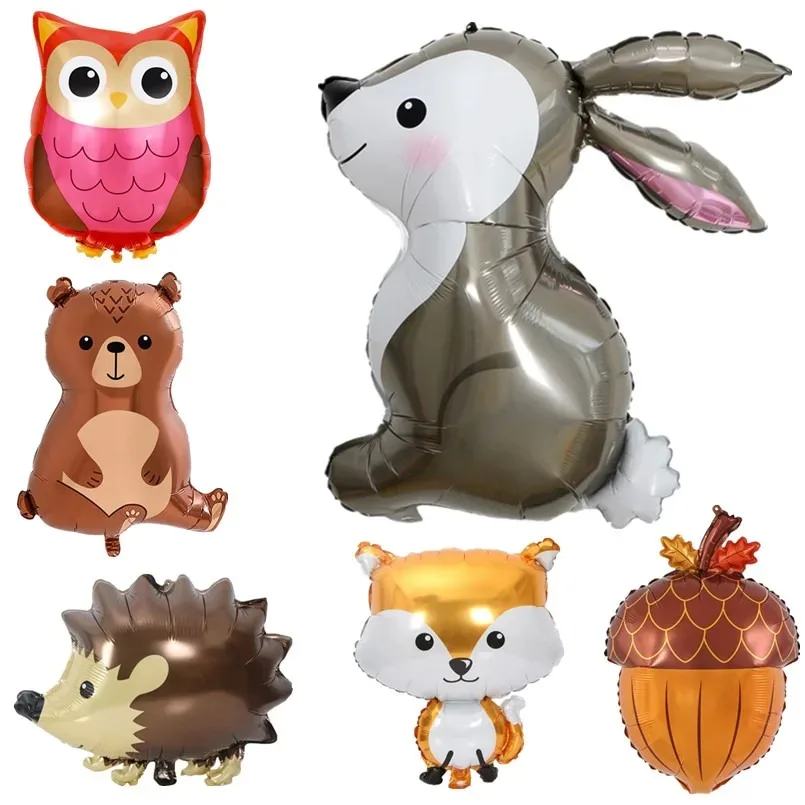 Forest-Theme-Party-Balloon-Fox-Hedgehog-Raccoon-Animal-Foil-Balloons ...
