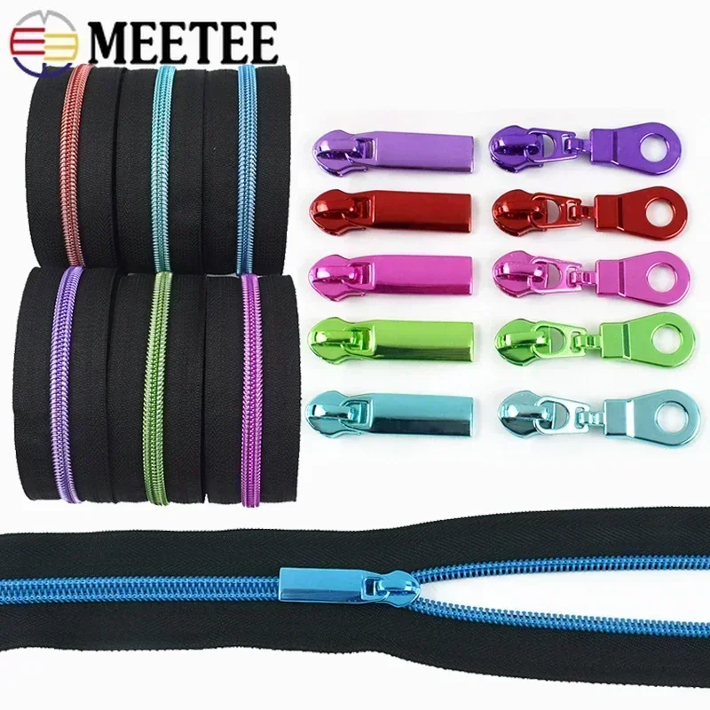 1-5Meters-5-Nylon-Zippers-Tape-For-Sewing-Zipper-Slider-Pull-Bag-By-The ...