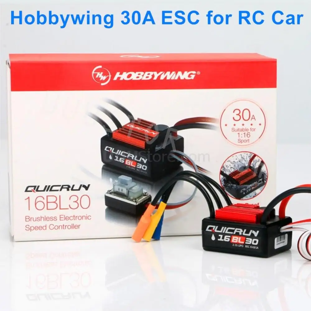 HobbyWing QuicRun 30A Waterproof And Brushless ESC WP-16BL30 For 1/16 ...