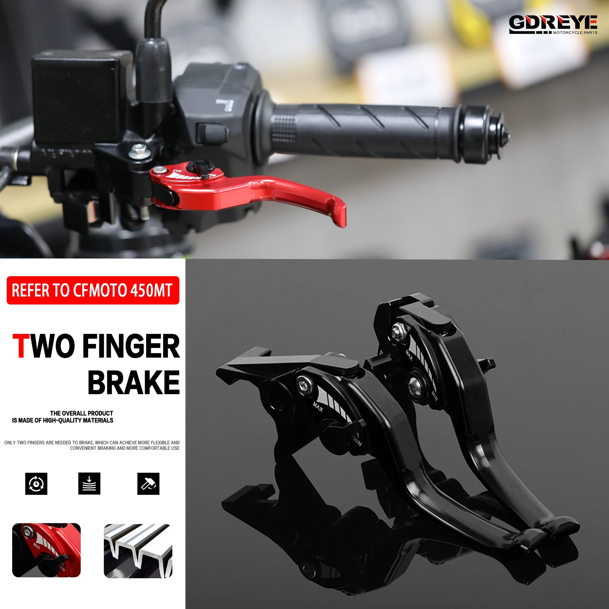 For CFMOTO 450MT 450 MT CF450MT 2Finger Brake Lever Motorcycle 450MT ...