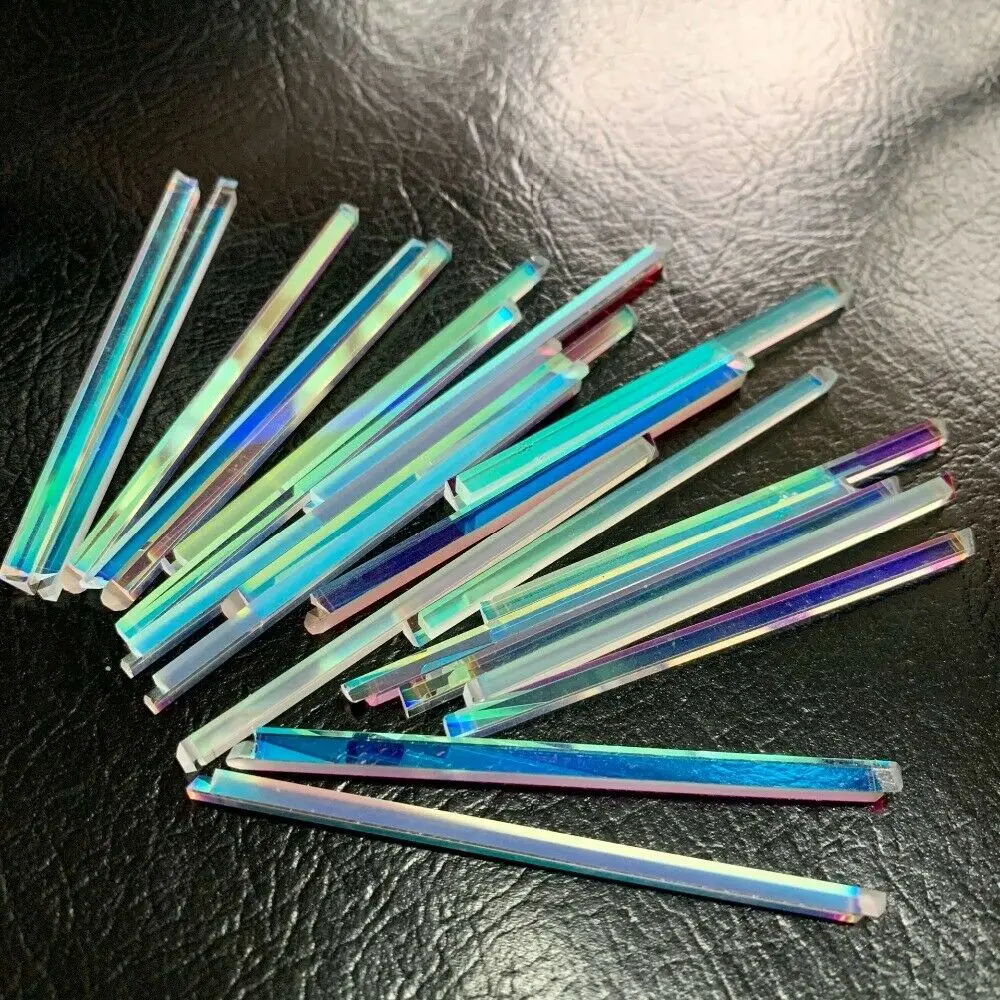 20PCS Long Strip Sticks Optical Glass Prism Rainbow Physics Teaching ...