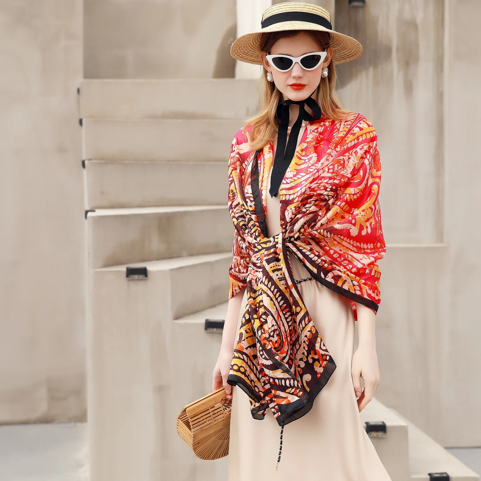 Silk-Scarf-Womens-Summer-Breeze-Lightweight-Sheer-Wrap-And-Shawls ...