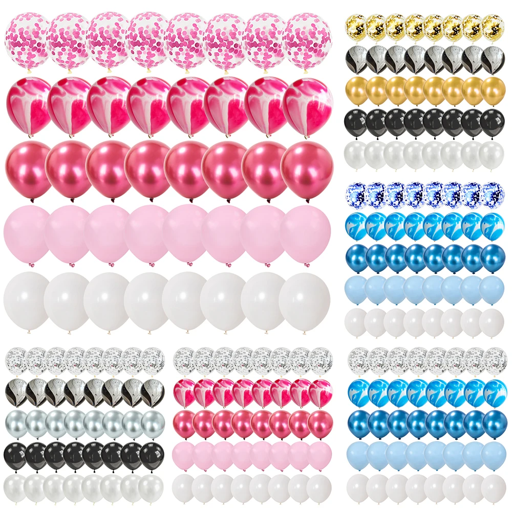 40Pcs Birthday Balloons Wedding Decoration Pink Gold Blue Confetti ...