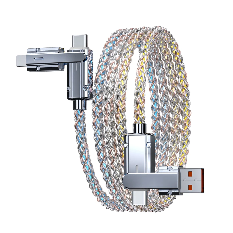 3D-4-In1-180-Rotate-RGB-Flow-Luminous-USB-Fast-Charge-Cable-Type-C ...