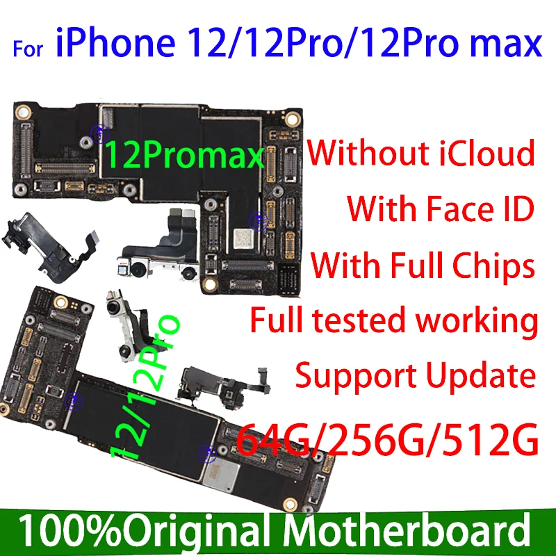 Original Plata For Iphone 12 Pro Max Motherboard Face Id Motherboard ...