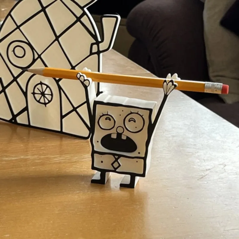 SpongeBob-Pen-Holder-Funny-Weightlifting-Pen-Storage-Rack-Anime-Kids ...