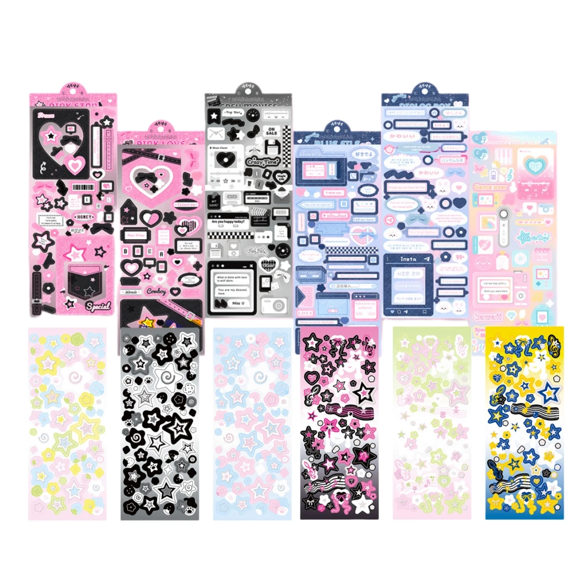 NEW-Korean-Style-Sticker-Pack-Trio-6-Sheets-Set-Kawaii-Cute-Cool ...