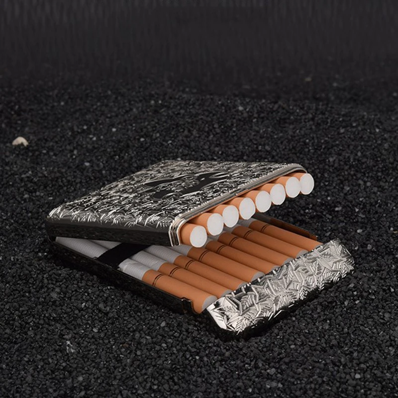 16-Sticks-for-Metal-Cigarette-Box-Cigar-Case-Metal-Leather-Smoking ...