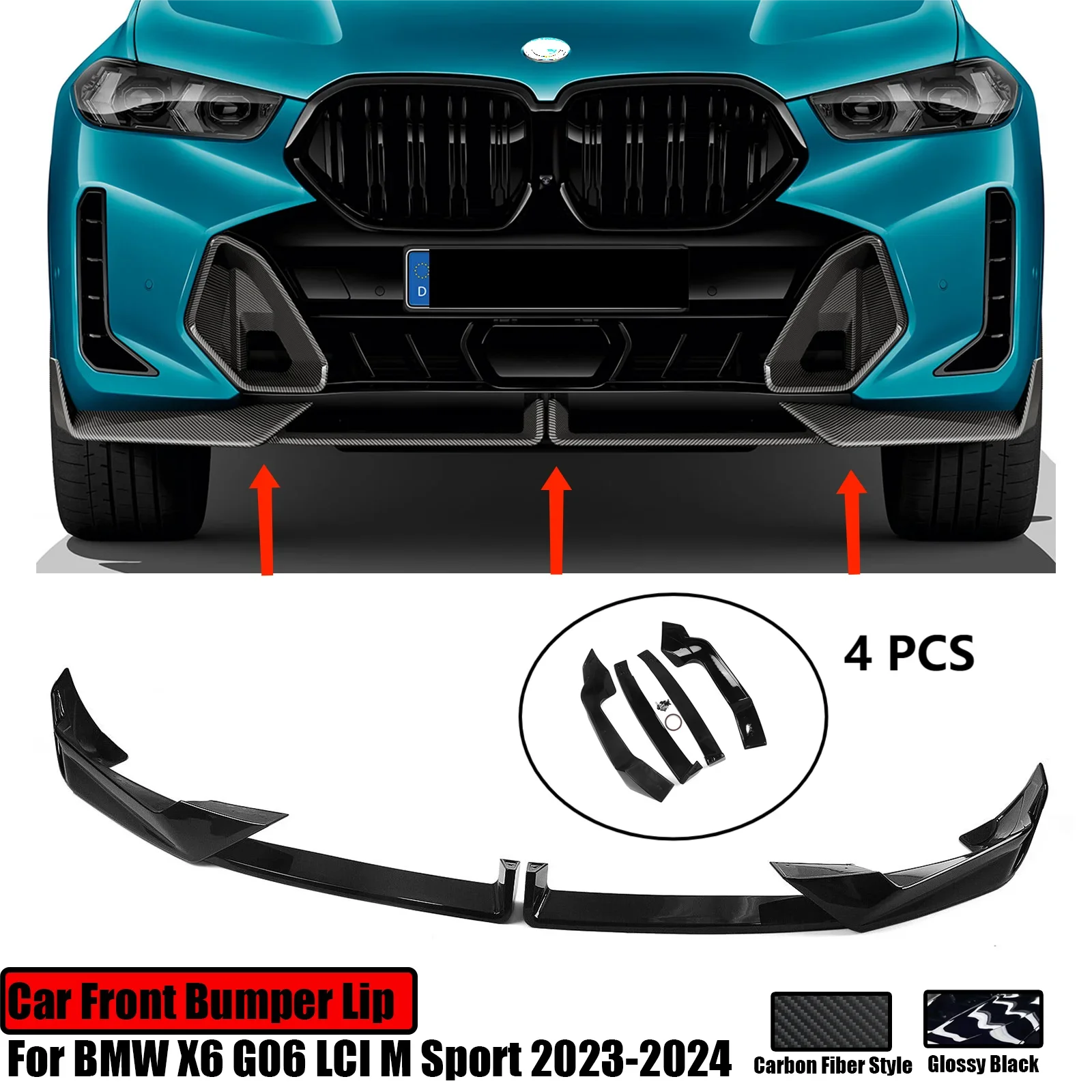 Car-Front-Bumper-Lip-Splitters-Spoiler-Diffuser-BodyKit-Trim-For-BMW-X6 ...