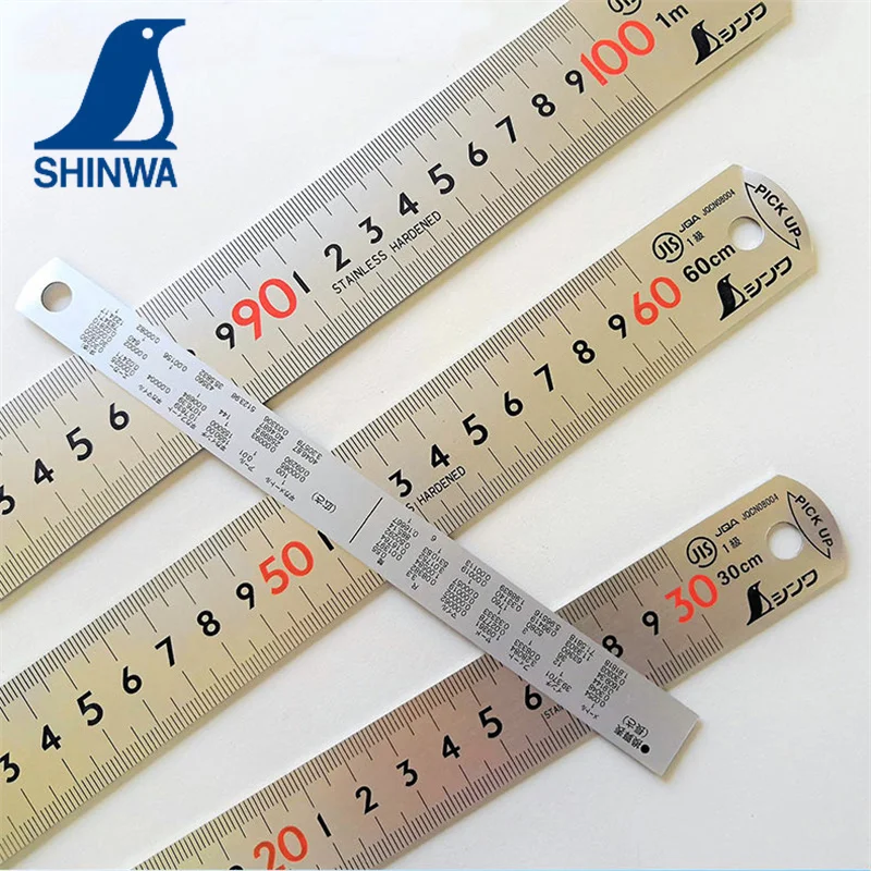 SHINWA-High-Precision-JIS-Industrial-Grade-Stainless-Steel-Ruler-Etched-Steel-Ruler-Warped-Head ...