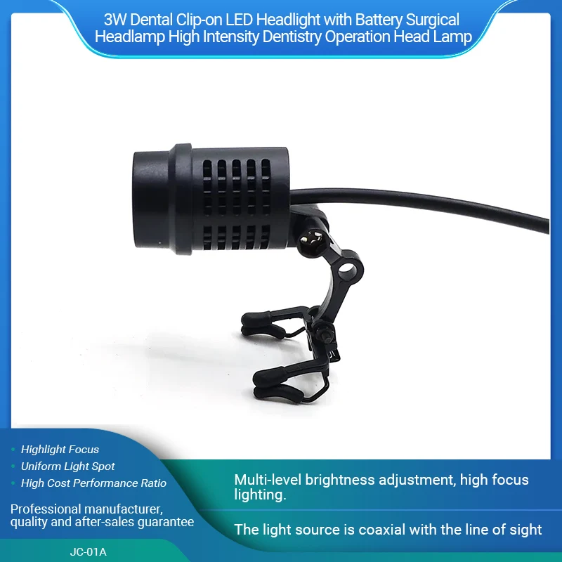3W-Dental-Clip-on-LED-Headlight-with-Battery-Surgical-Headlamp-High ...