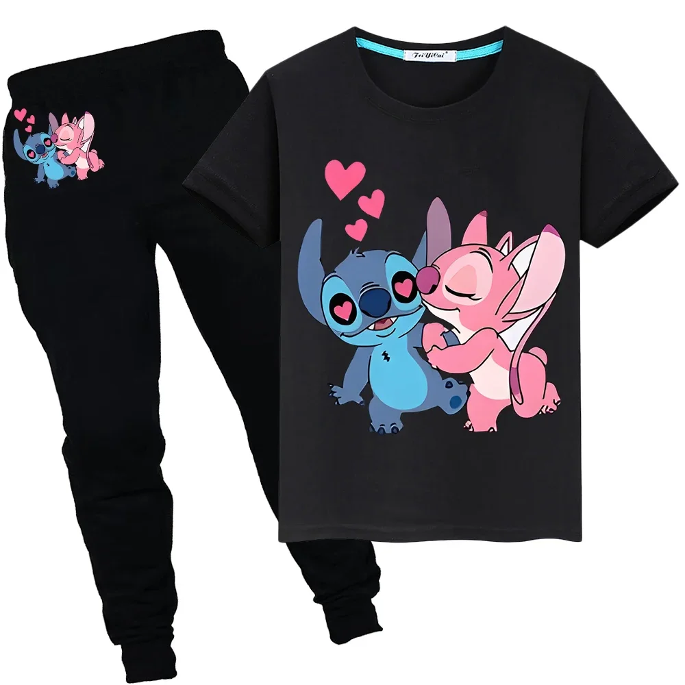 Disney-Stitch-Print-T-shirt-para-meninos-e-meninas-100-Algod-o-terno ...
