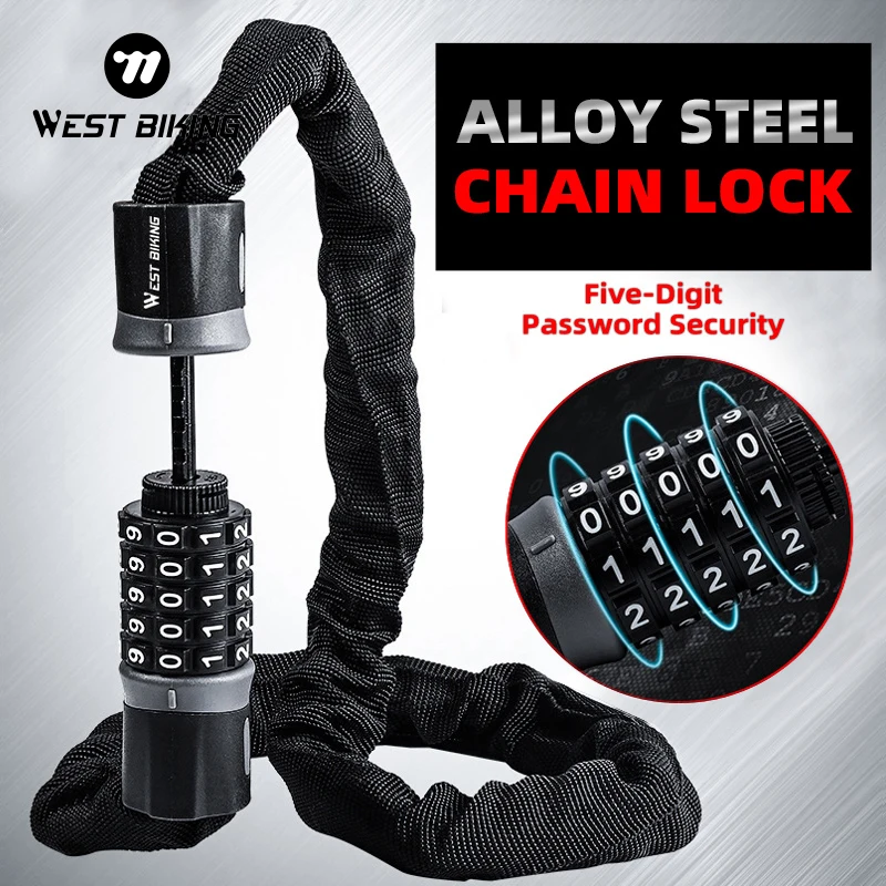 WEST-BIKING-Anti-theft-Bicycle-Lock-MTB-Road-Bike-Safety-Chain-Lock ...