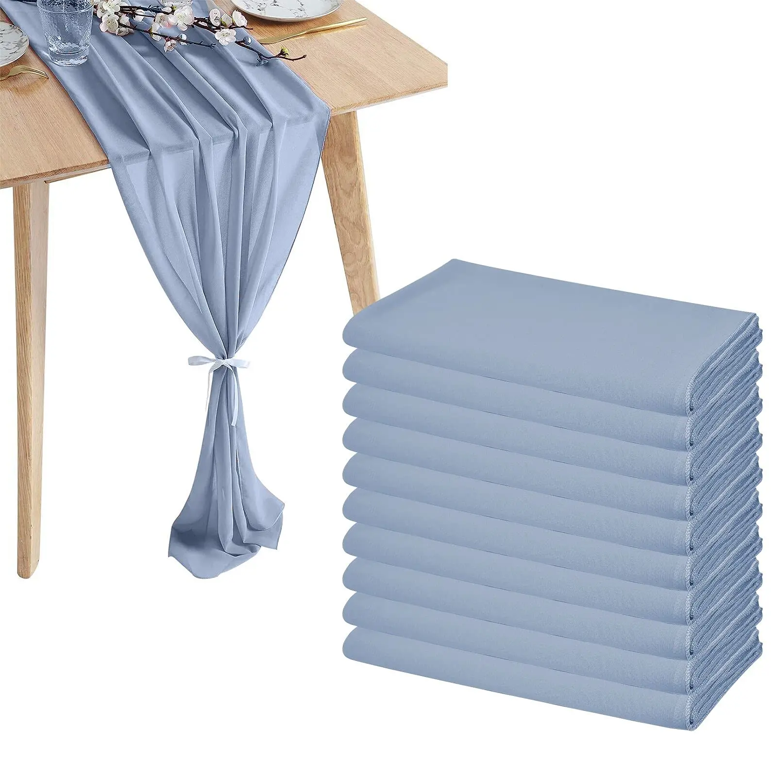10-Packs-Blue-Chiffon-Table-Runner-Wedding-Tulle-Table-Runner30-70 ...