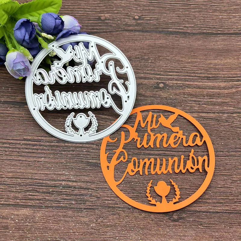 New Circle Letter Frame Metal Cutting Dies Mold Round Hole Label Tag ...