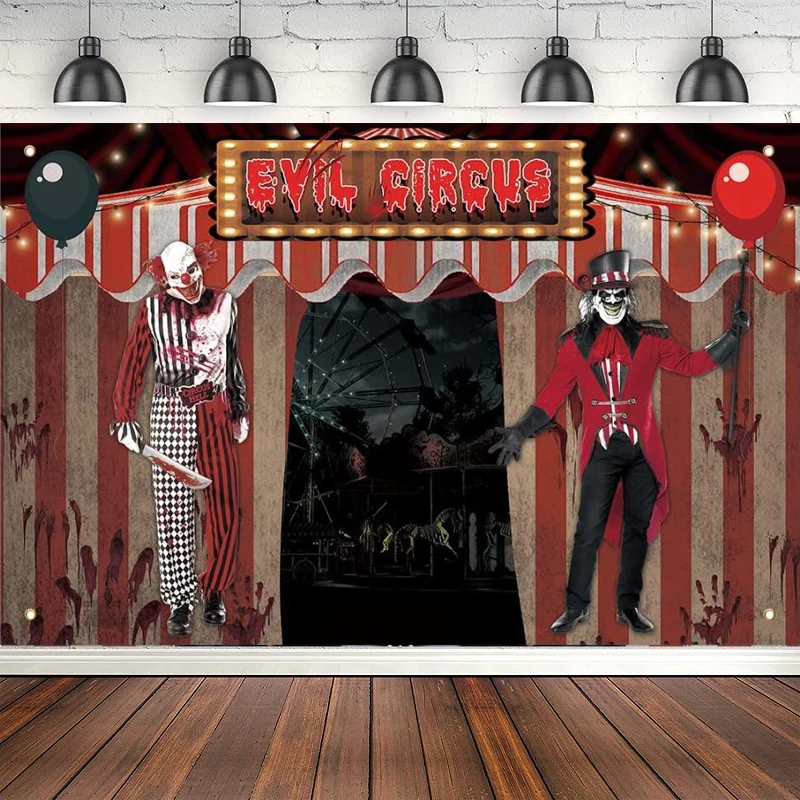 Photography Backdrop Evil Circus Theme Party Horror Clown Carnival ...