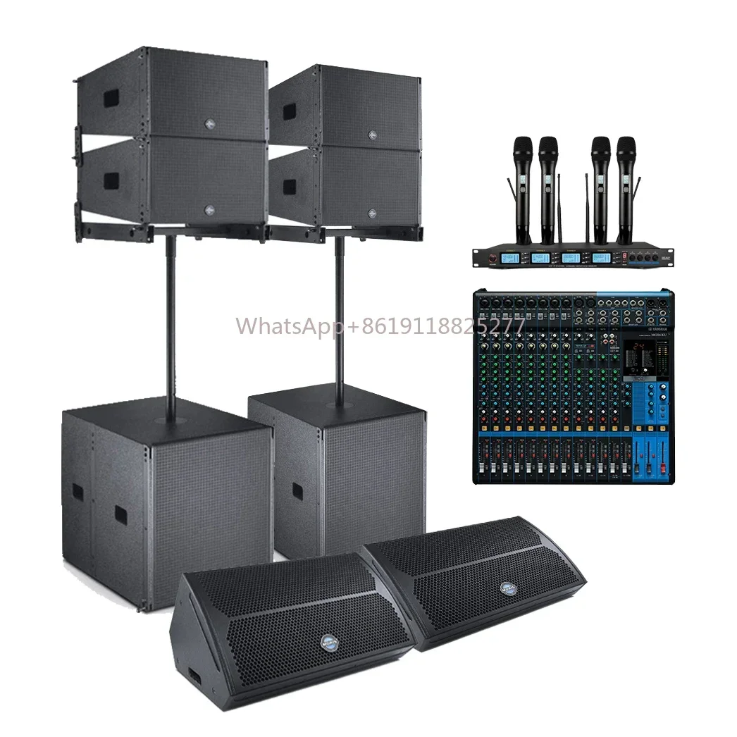 Active-Audio-Line-Array-Speakers-Sound-System-with-powered-subwoofer-build-in-amplifier-module ...