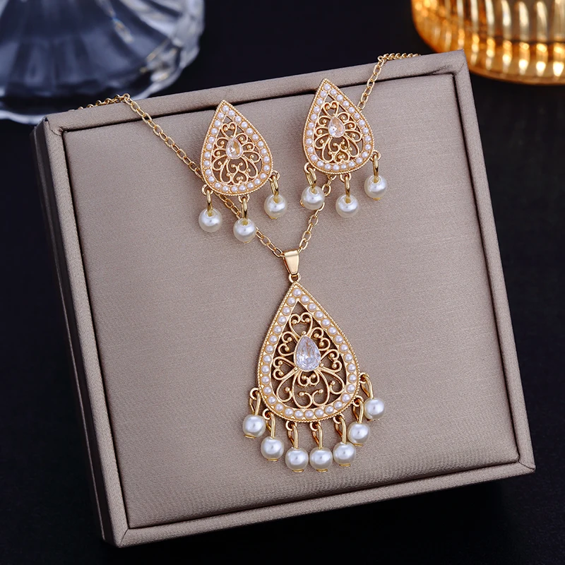 Ethnic Boho Beads Indian Crystal Jewelry Sets for Women Luxury Water ...