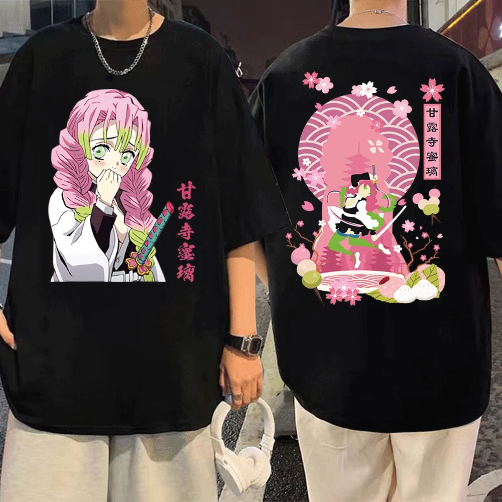 Japanese Anime Kanroji Mitsuri Print T Shirt Manga Demon Slayer ...