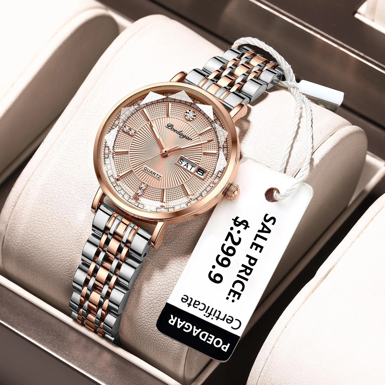 Poedagar Women Watch Rose Gold Fashion Quartz Watches Top Brand Luxury ...