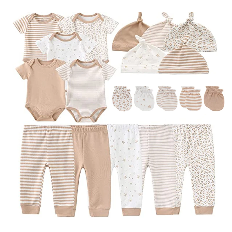 New Born Baby Girl Clothes Sets Unisex Solid Color Cotton Baby Boy ...