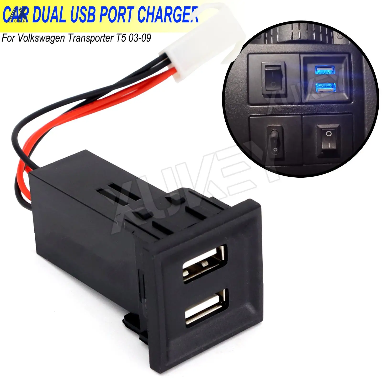 Car Dual USB Port Charger 12V Phone Charging Adapter Socket Cell Phone ...