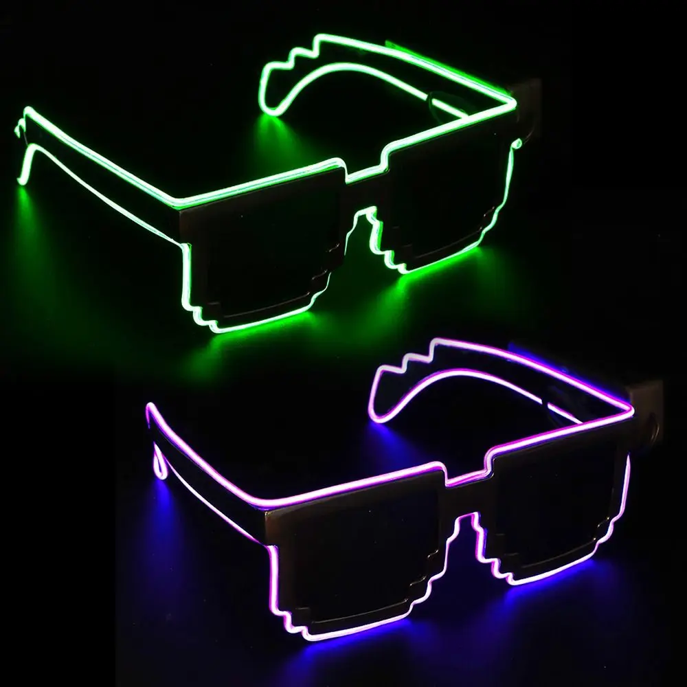 Gafas-LED-de-mosaico-inal-mbricas-para-Halloween-Navidad-cumplea-os ...