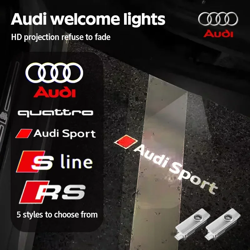 2PCS-Auto-Door-Led-Welcome-Light-Projection-Lamp-Light-For-Audi-Sline ...