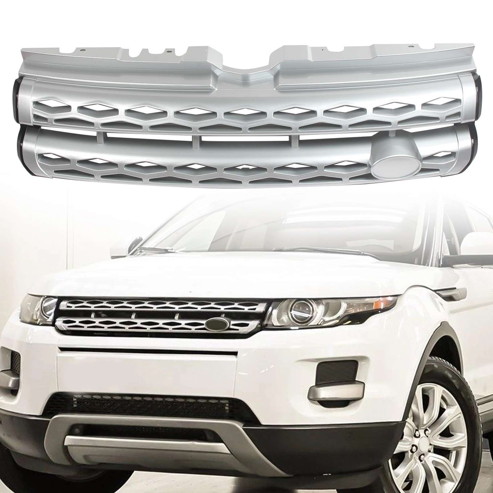 Car Front Bumper Grille Air Intake Radiator Grill Sliver Color For Land ...