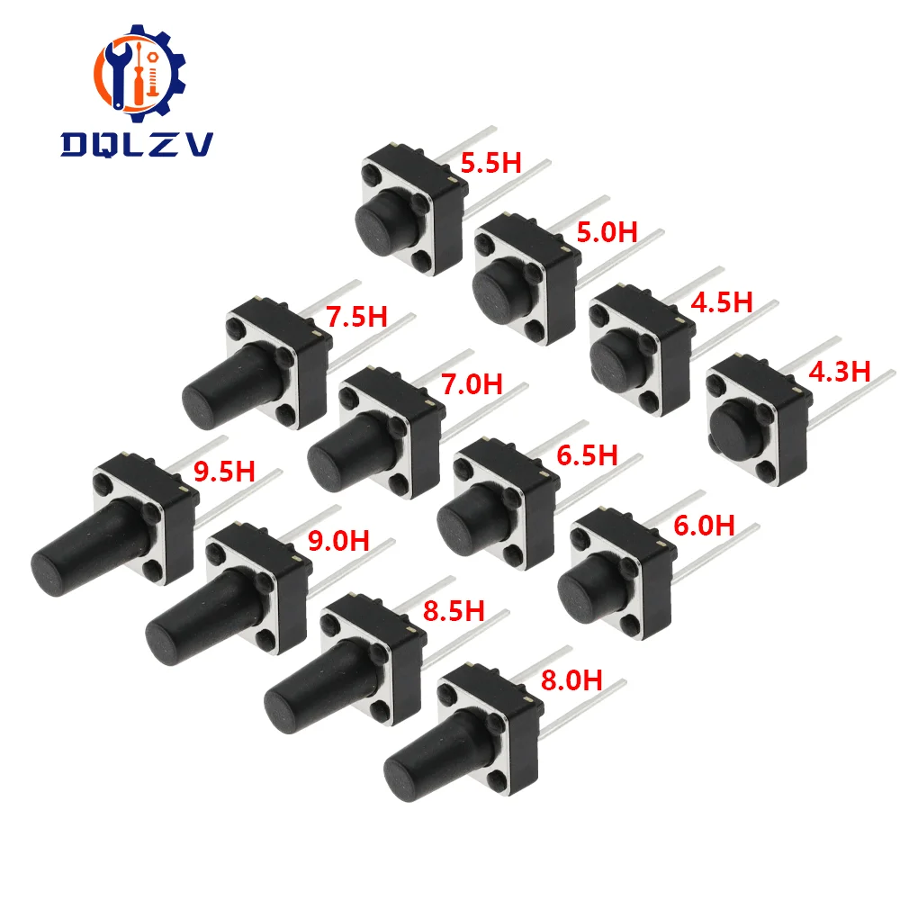 Tact Push Button Switch 12V Copper 2PIN DIP2 SMD Micro Switch 6X6X5 4.3 ...