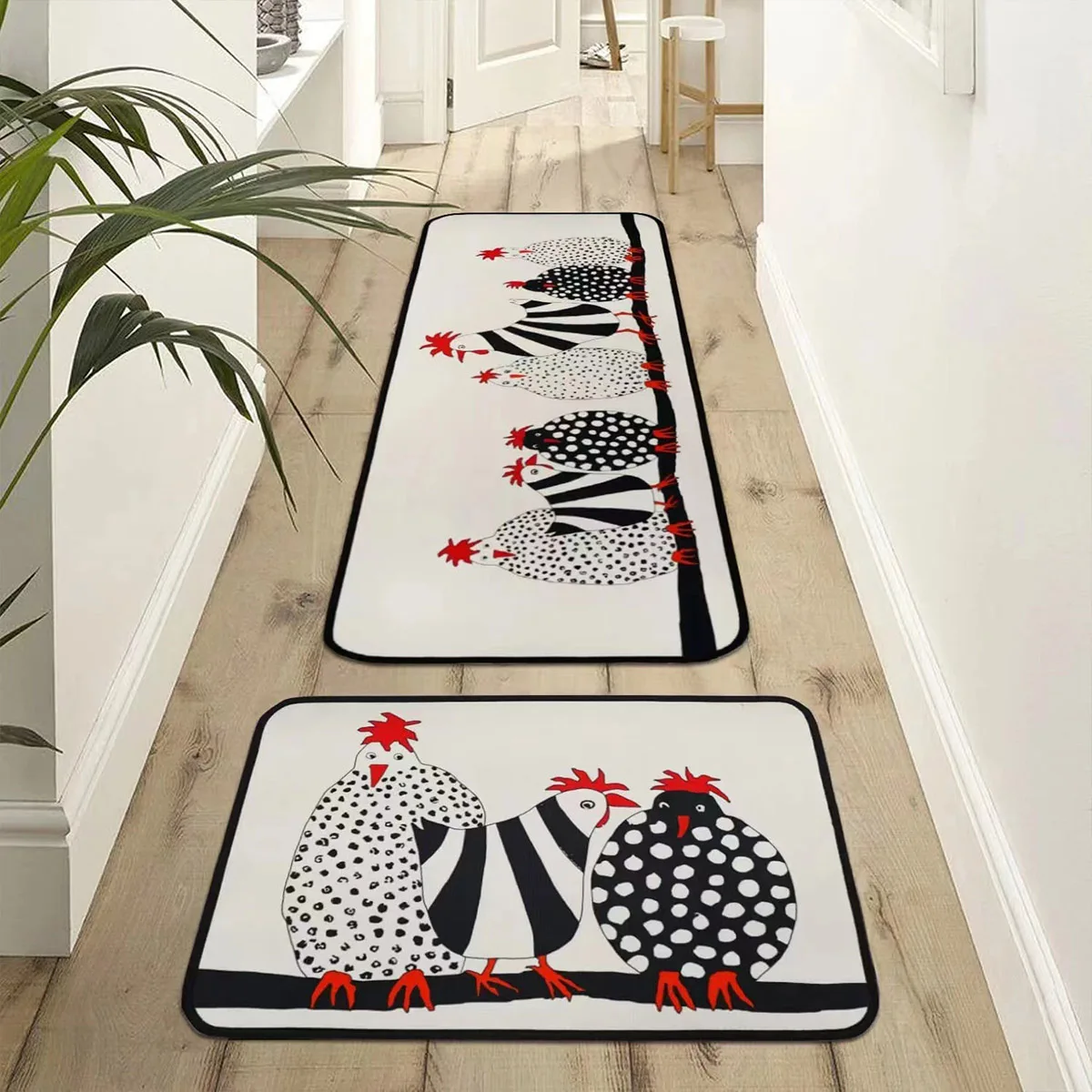 2-Sets-Kitchen-Oil-Dirt-Resistant-Floor-Mats-Cartoon-Entrance-Door-Mats ...