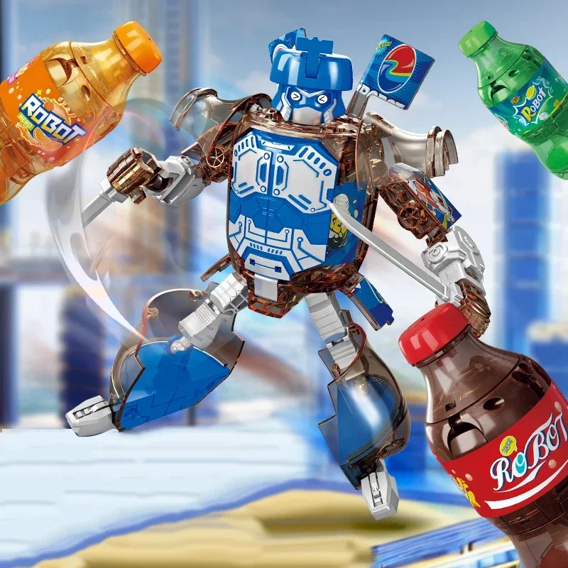 New-style-Bottled-Soda-Transformation-Robot-Creative-Beverage-Figurine ...