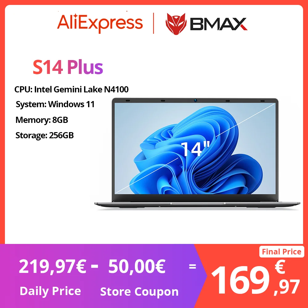BMAX-S14-Plus-CPU-Intel-N4100-1920-1080-Laptop-da-14-pollici-8GB-RAM ...