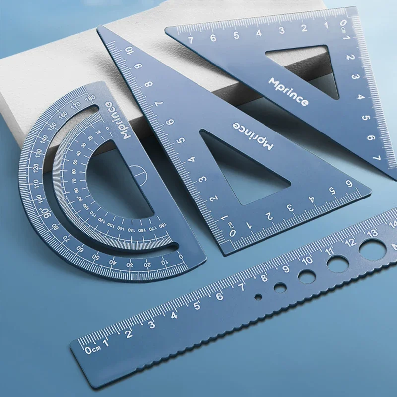 Student-drawing-tool-metal-ruler-set-aluminum-alloy-protractor-children ...