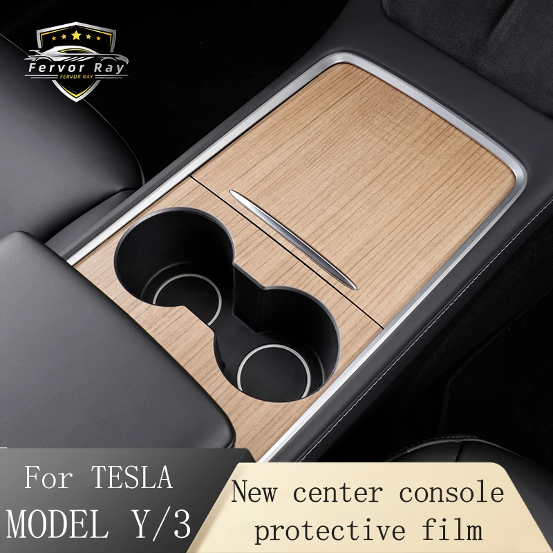 For-Tesla-Model-3-Y-2021-2023-Center-Console-Panel-Sticker-Wood-Grain ...