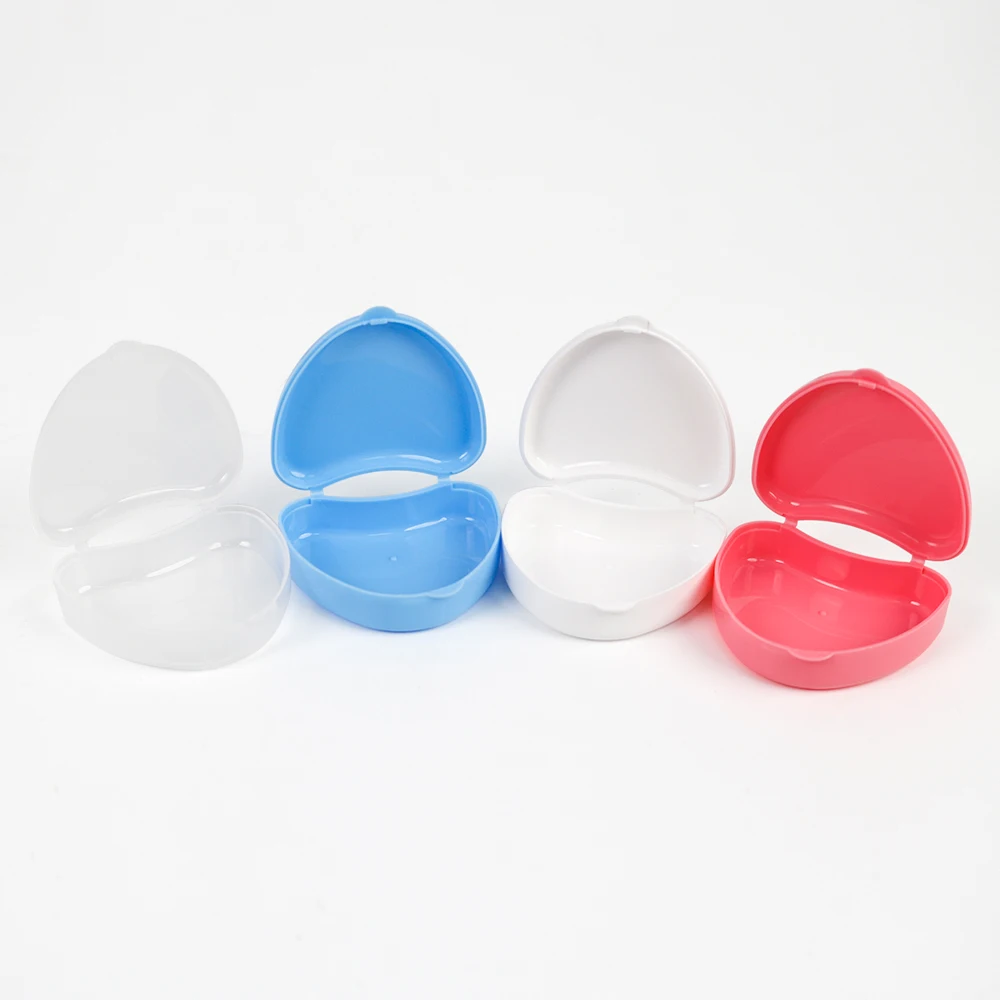 50pcs Dental Teeth Storage Box Heart Shaped Denture Orthodontic ...