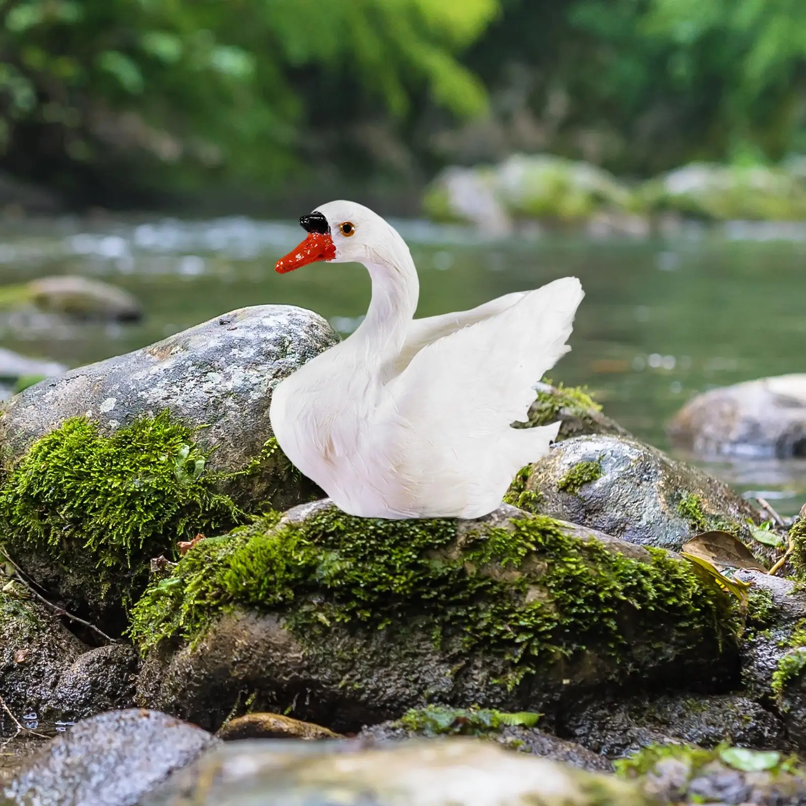 Artificial Swan Model Realistic Lifelike Artificial Feather Bird Model for