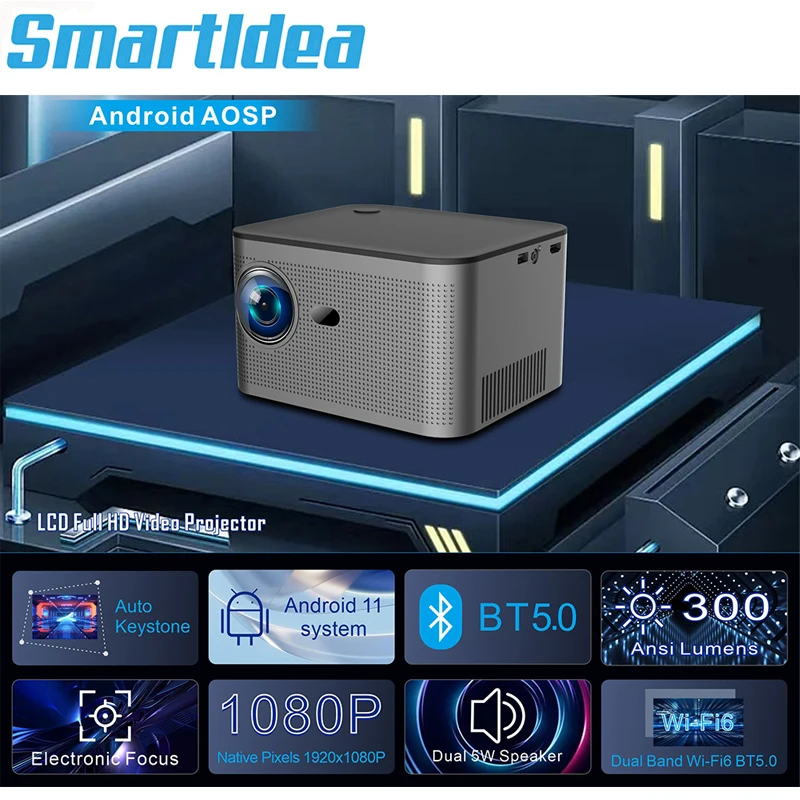 SmartIdea-Native-1080P-Full-HD-Projector-smart-android-11-0-4K-Support ...