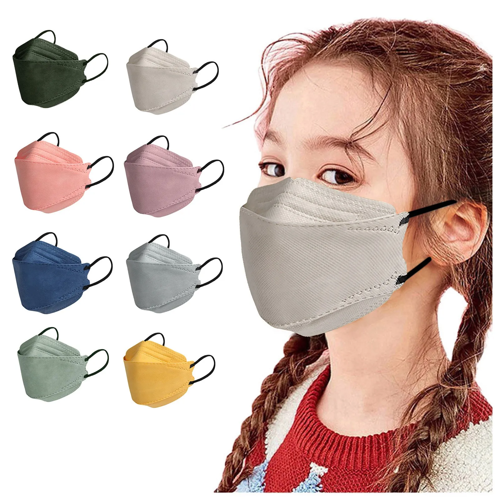 10pc Colors Face Mask 3D Fish Type Disposable Black Masks High Quality ...