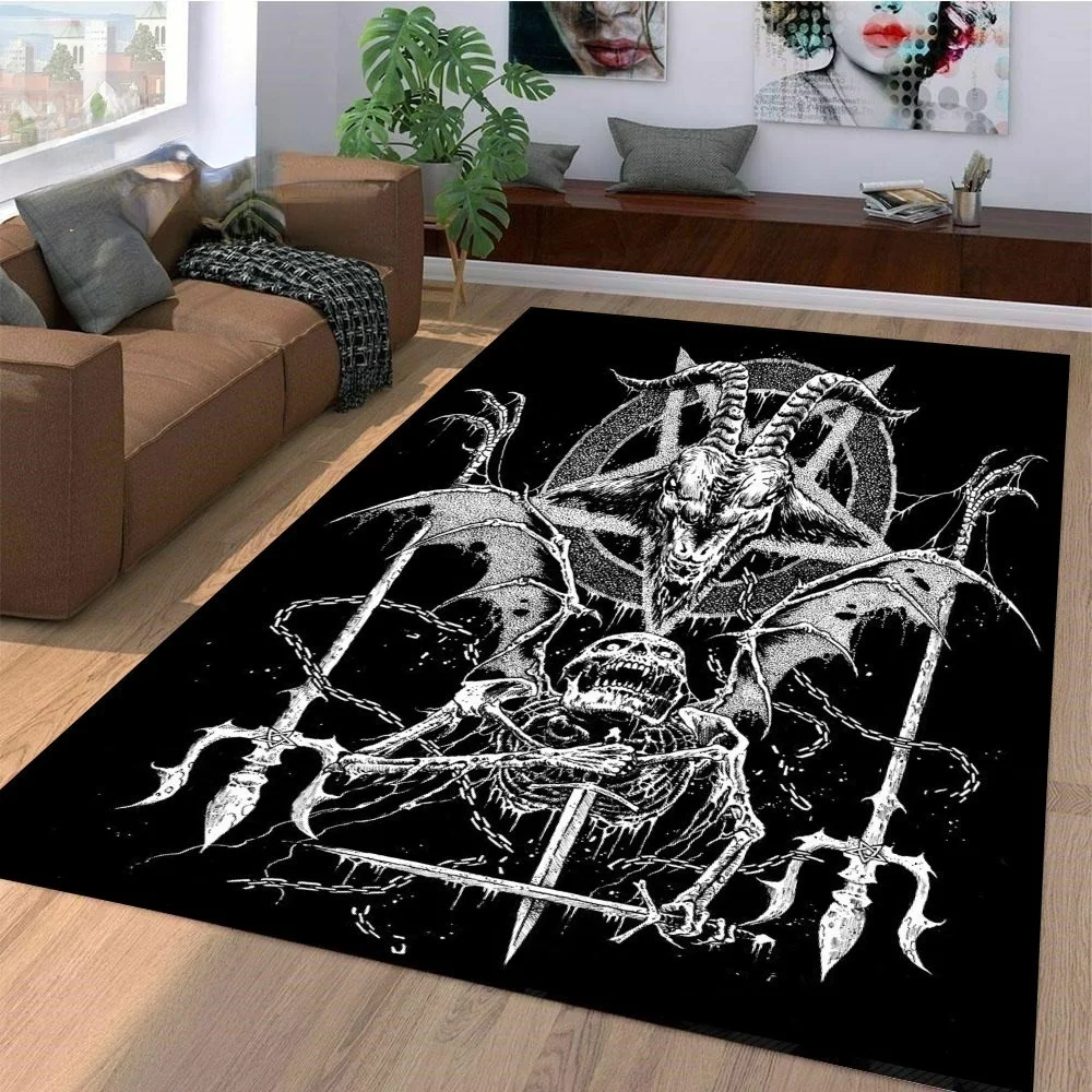 Satan-Demon-Skulls-Gothic-Rug-Home-Decor-Anti-Slip-Hallway-Doormat ...