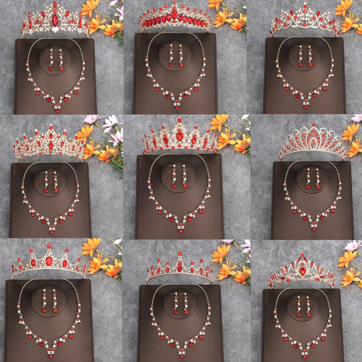 DIEZI-Korean-Girls-Princess-Red-Crystal-Tiara-For-Women-Wedding-Party ...