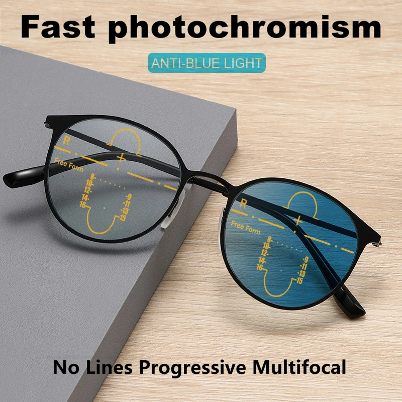 2023-New-Progressive-Photochromic-Blue-Reading-Glasses-Men-Ultra-light ...