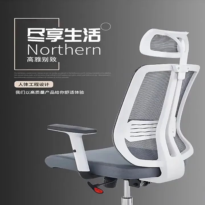 Ergonomic High Back Office Chair - Adjustable Headrest, Lumbar Support ...