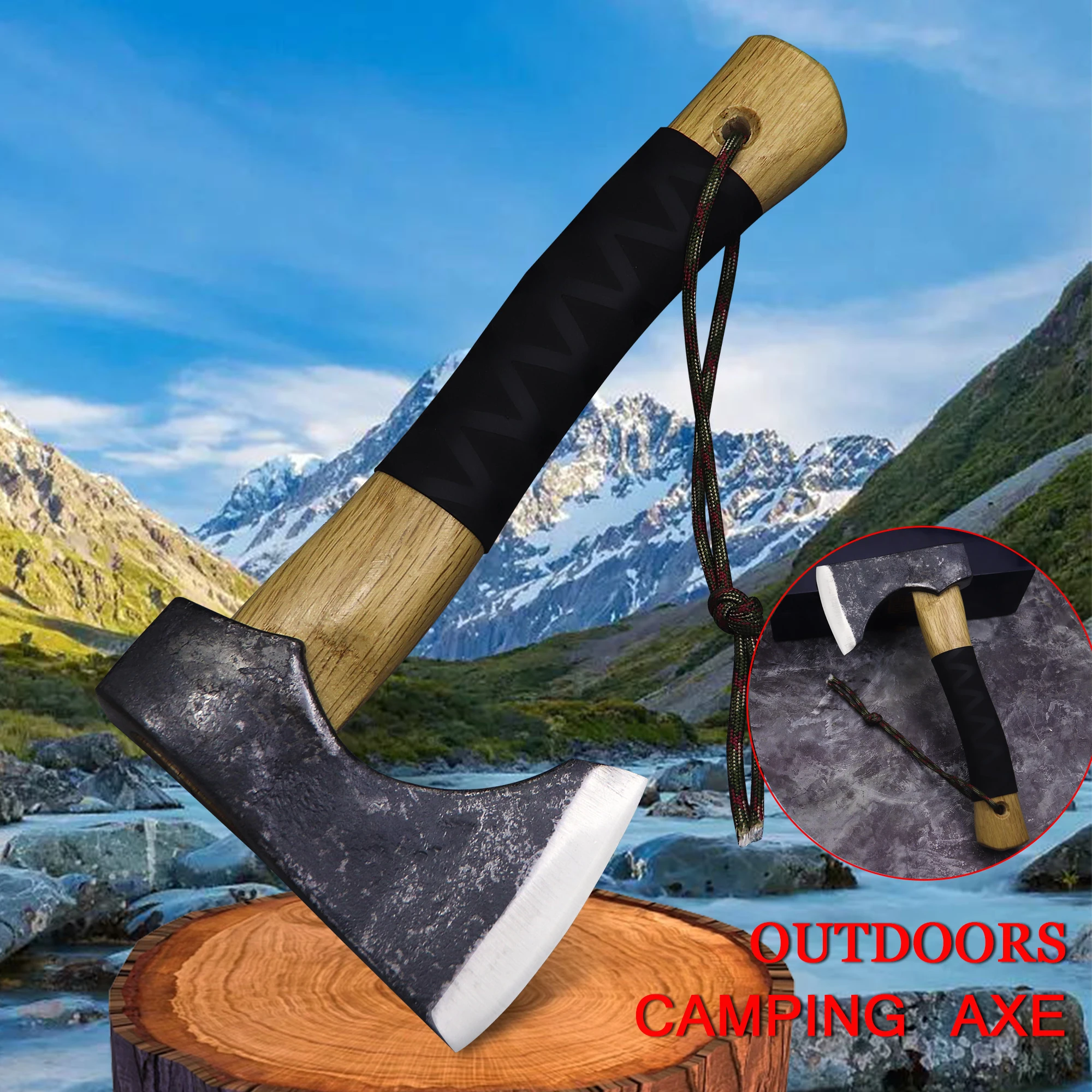 WPKOPYA-wooden-handle-hand-made-high-hardness-camping-axe-jungle ...