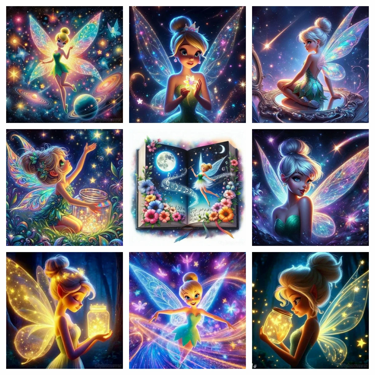 Disney-Cartoon-Fairy-Tinker-Bell-5D-DIY-Diamond-Painting-Mosaic-Art ...