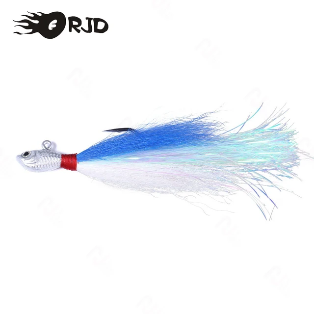 ORJD Micro Jigs Coloful Buck Tails With Jig Lead Head Bottom Fishing ...