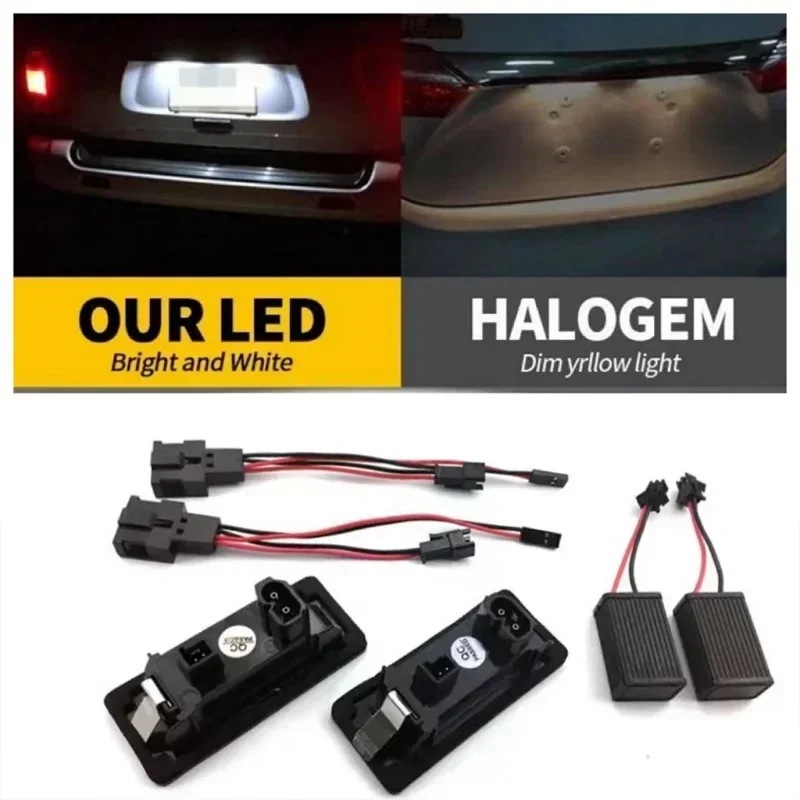 2x Car Rear LED License Number Plate Light Lamps For Volkswagen Sharan ...