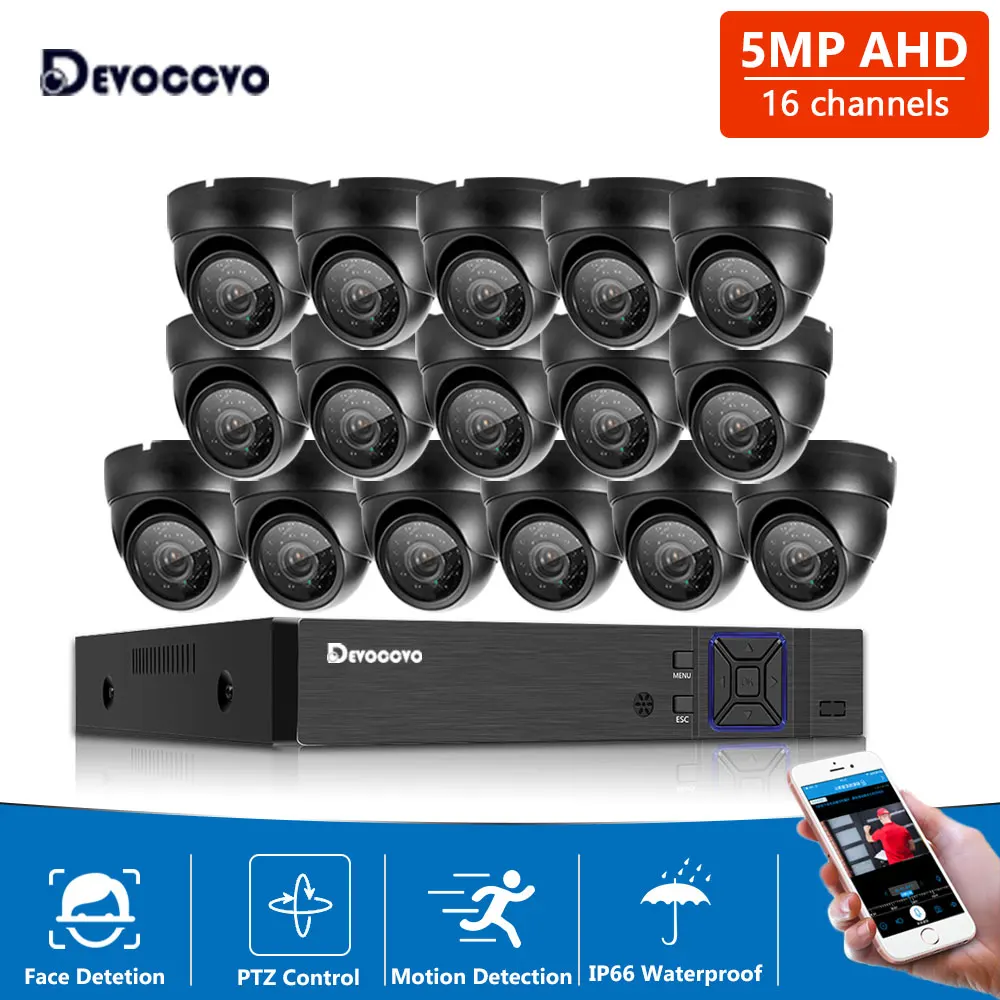 Devoccvo 16 Channel 5MP Security Camera System Ultra HD 5MP 16CH AHD ...