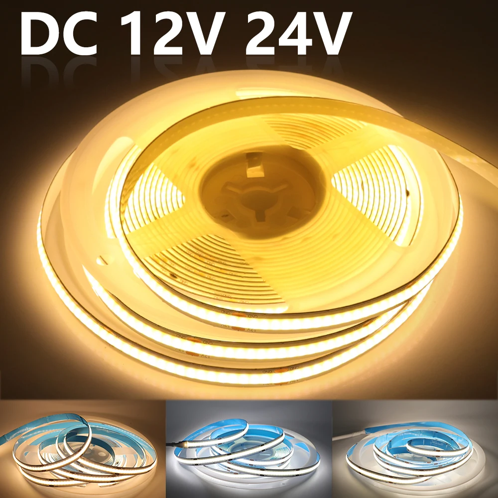 COB-LED-Strip-Light-12V-24V-High-Density-Linear-Lighting-320LEDs-m ...